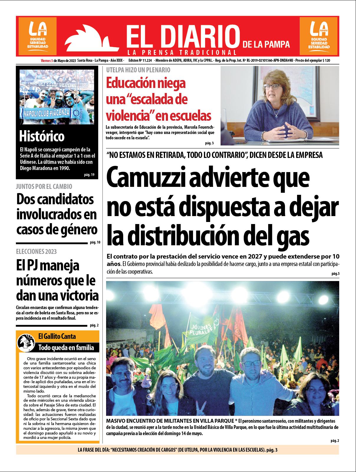 Tapa de El Diario en papel viernes 05 de mayo de 2023 :: El Diario de ...