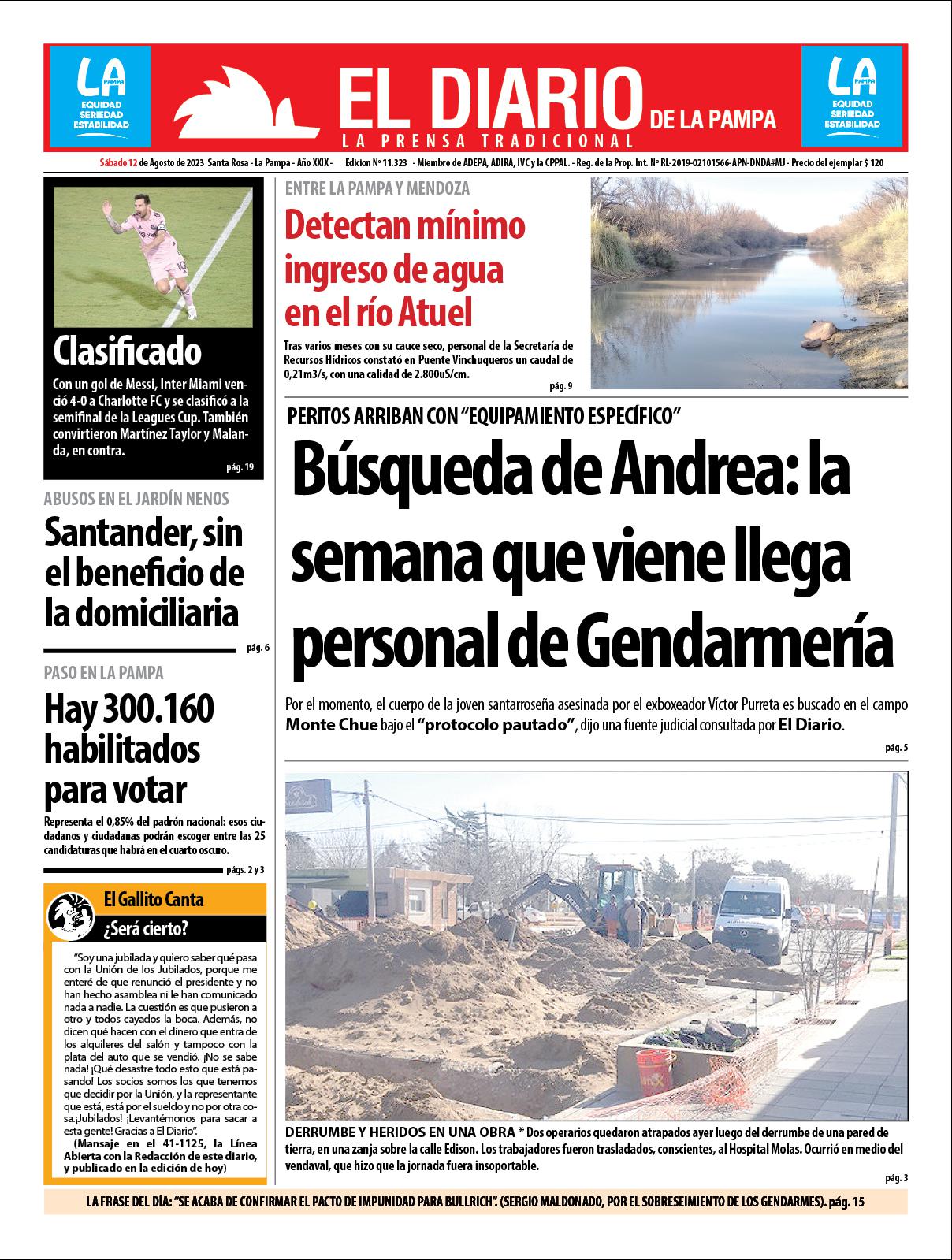 Tapa de El Diario en papel sábado 06 de mayo de 2023 :: El Diario de La ...