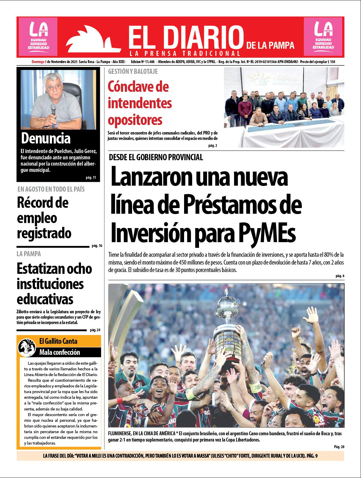 Tapa de El Diario en papel domingo 05 de noviembre de 2023 :: El Diario ... Tapa de El Diario en papel domingo 05 de noviembre de 2023 :: El Diario ...