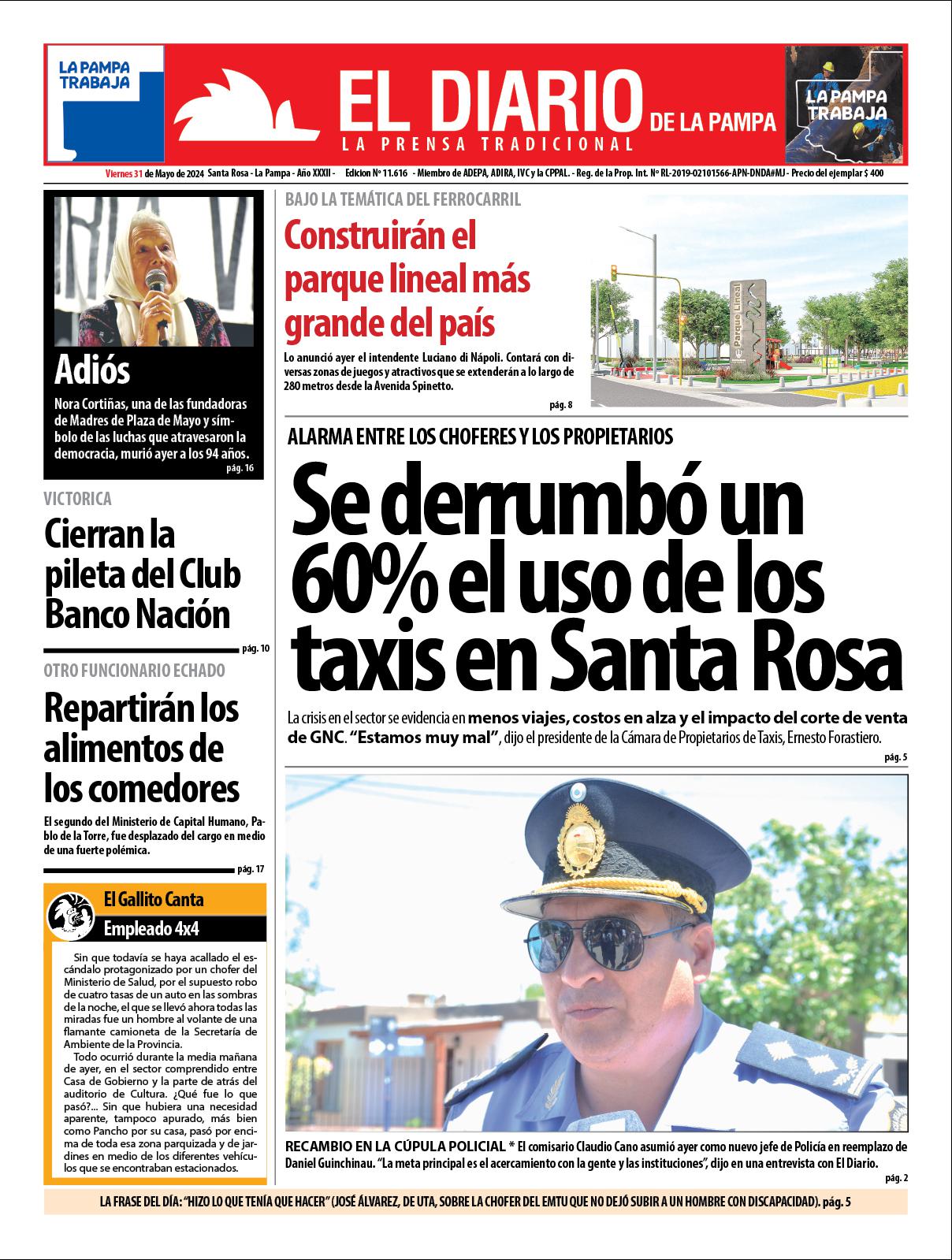 Tapa de El Diario en papel viernes 31 de mayo de 2024 :: El Diario de ...