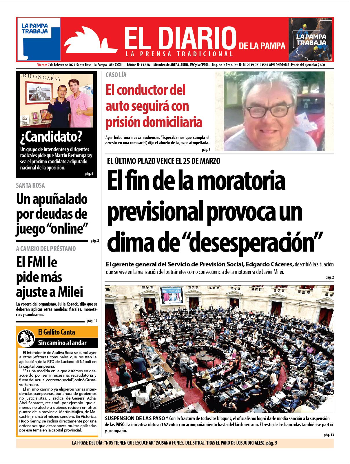 Tapa de El Diario en papel jueves 13 de febrero de 2025 :: El Diario de ... Tapa de El Diario en papel jueves 13 de febrero de 2025 :: El Diario de ...
