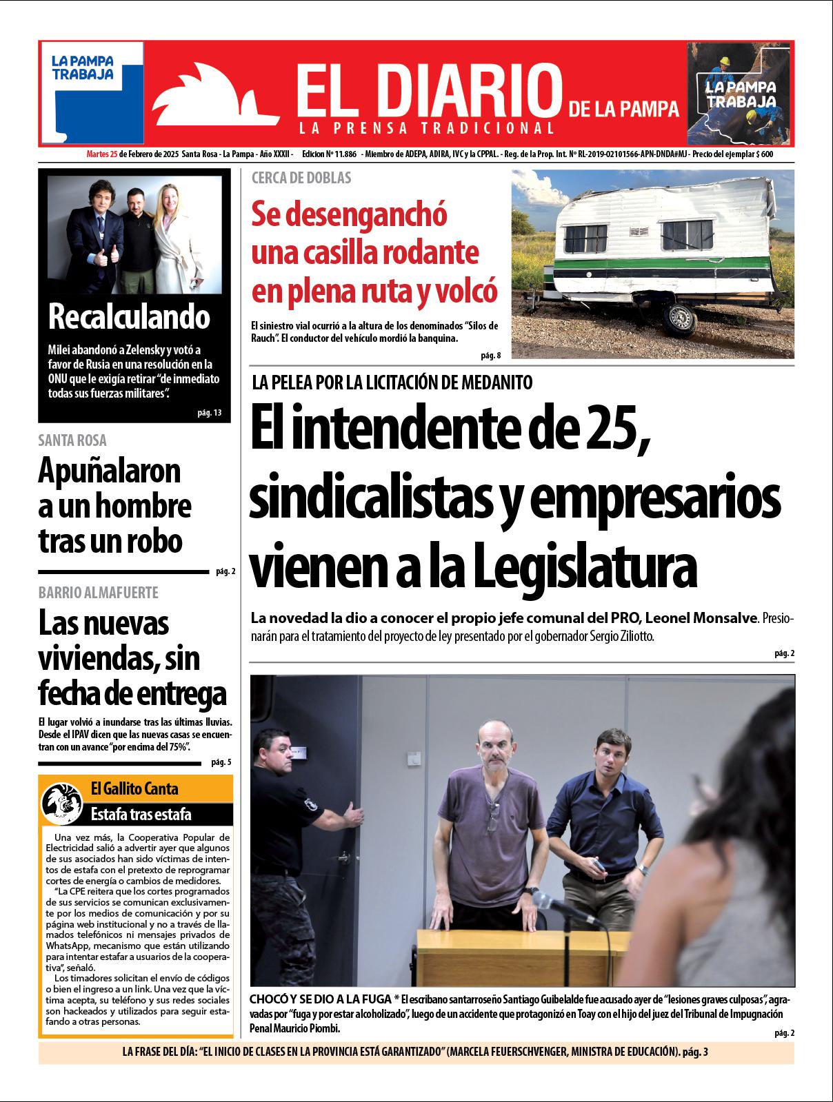 Tapa de El Diario en papel martes 25 de febrero de 2025 :: El Diario de ...