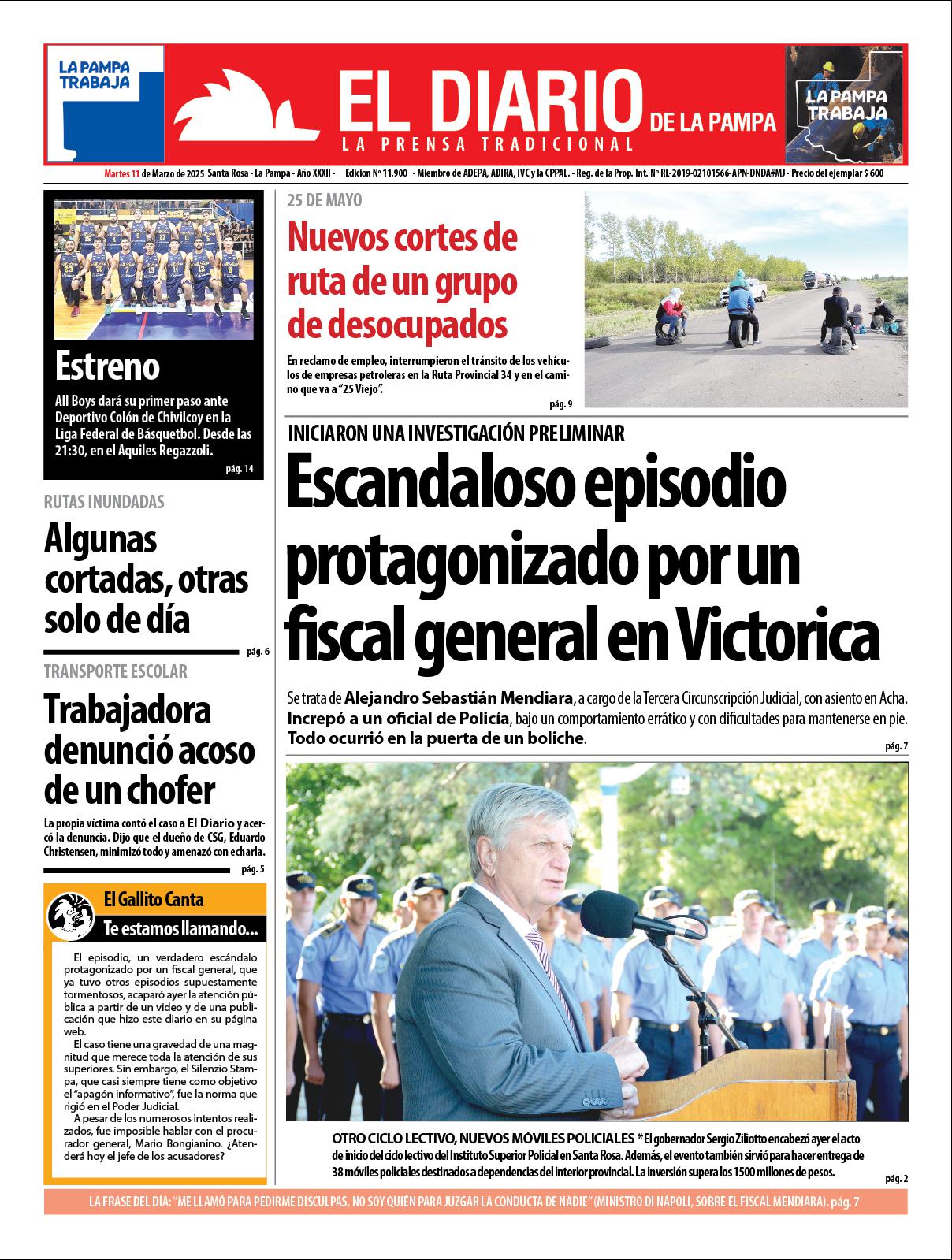 Tapa de El Diario en papel martes 11 de marzo de 2025 :: El Diario de ...